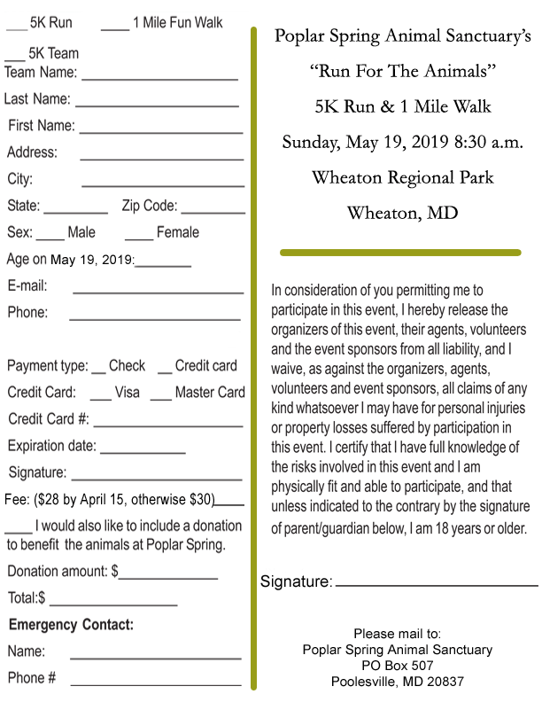 registrationform | Poplar Spring Animal Sanctuary